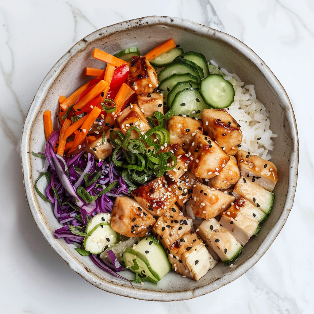 Poke bowl au poulet – Healthy, rapide et gourmand (30 min)