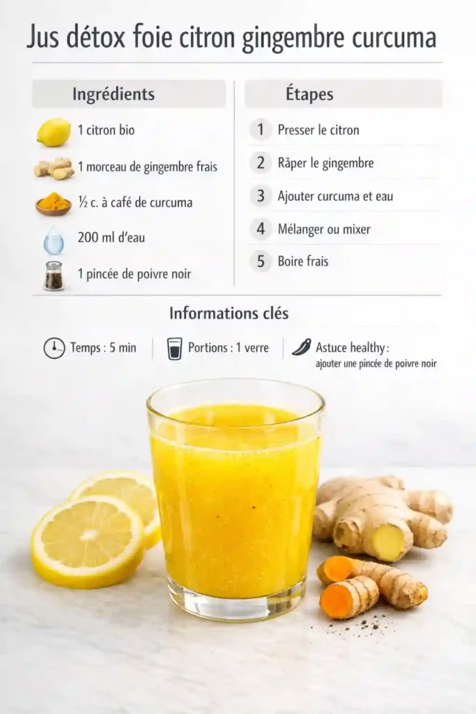 Jus detox foie – 5 recettes maison simples et naturelles